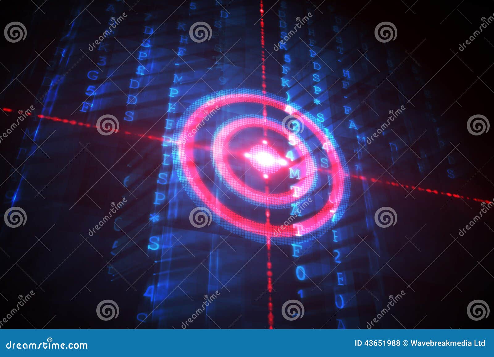 Digital Target Over Computing Matrix Stock Illustration - Illustration ...