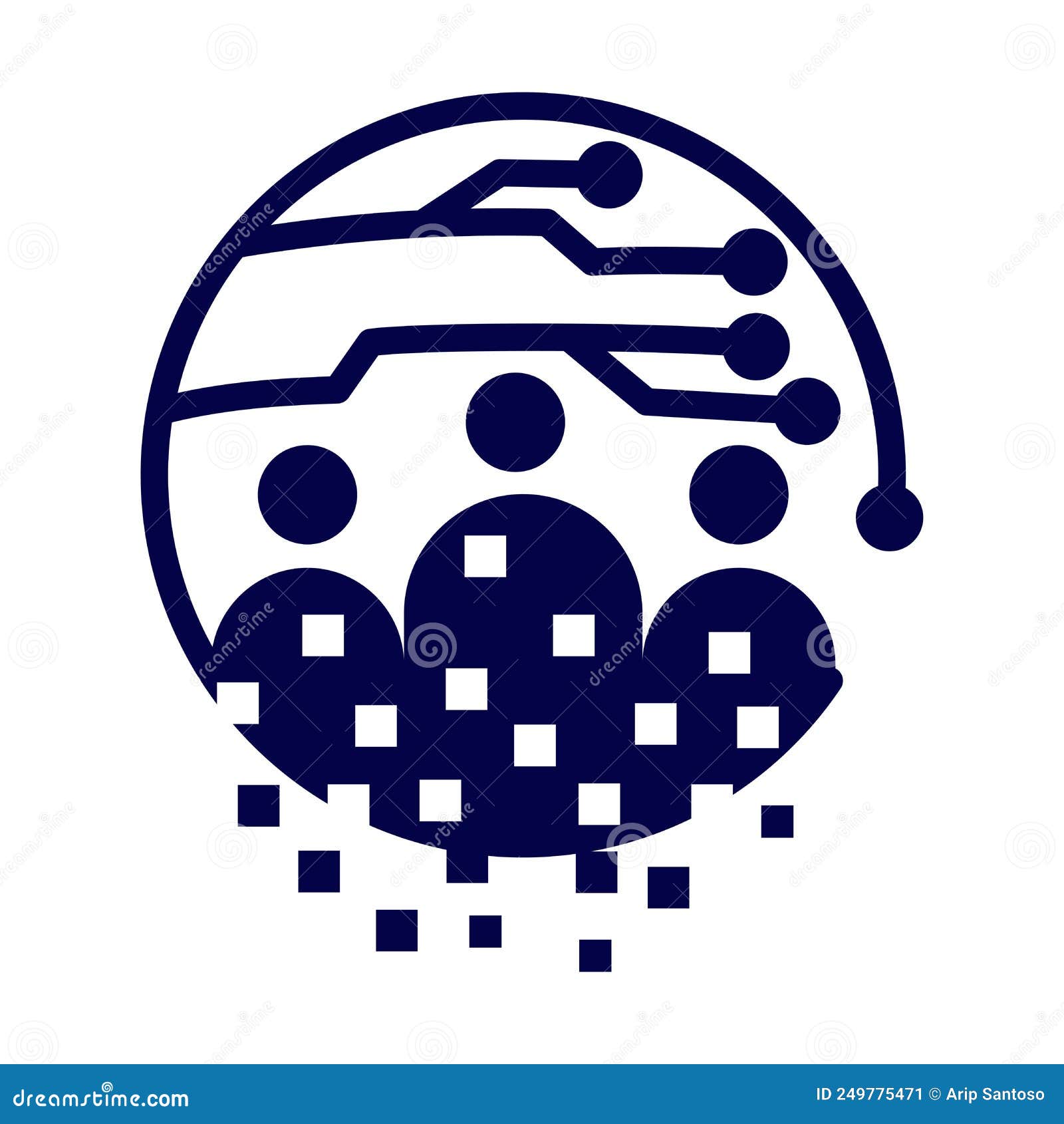 Digital Team Technology World Logo Icon Illustration Brand Identity ...