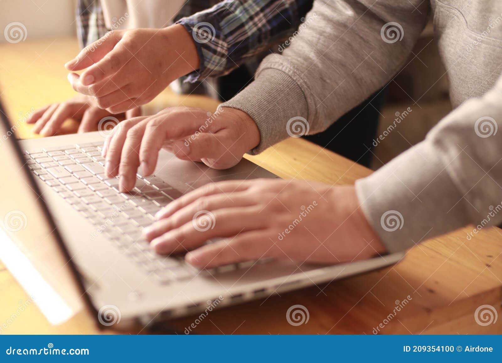 Digital Team Working on Computer Laptop, Two Programmer Doing Web ...