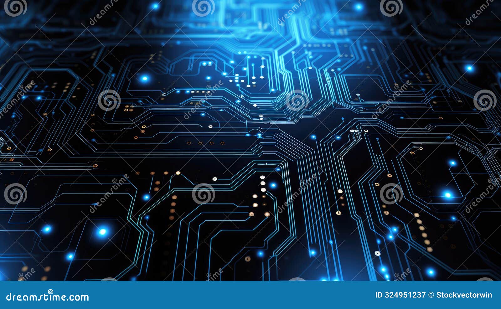 Digital Tech Background Blue Stock Illustration - Illustration of ...