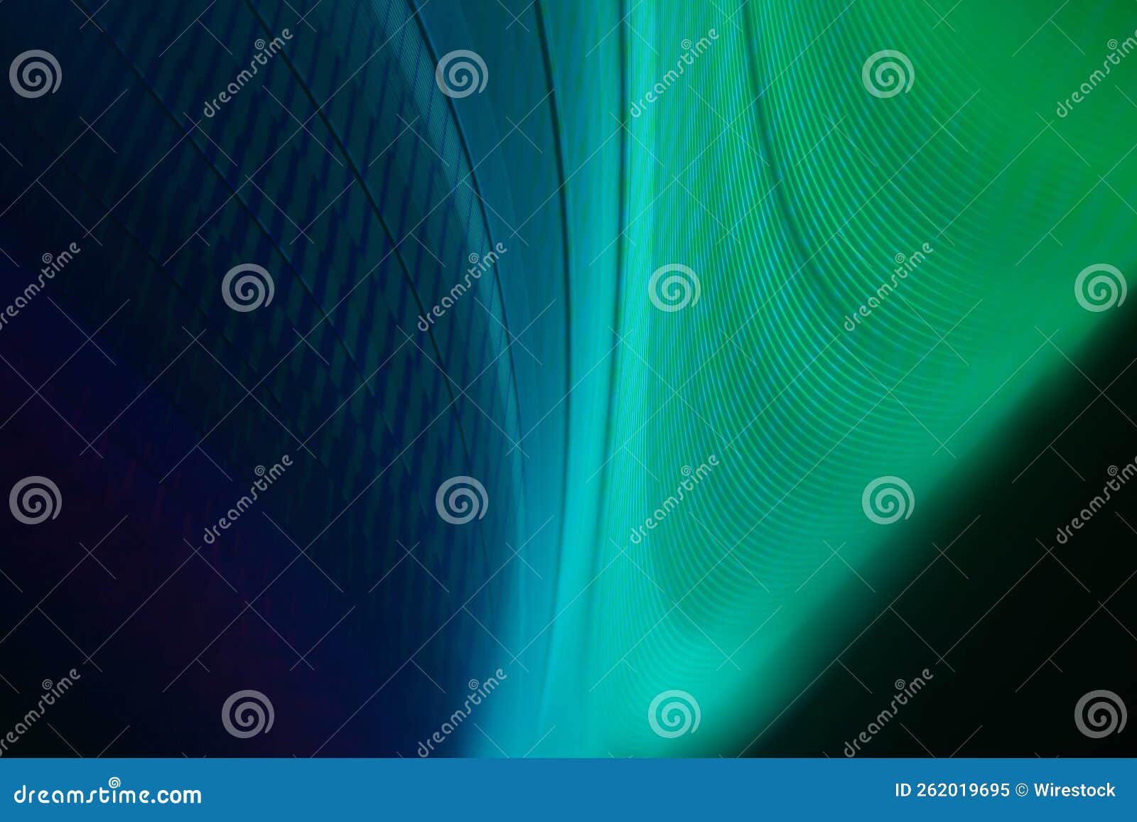 Digital Tech Background Design with Abstract Green Lights and Waves ...