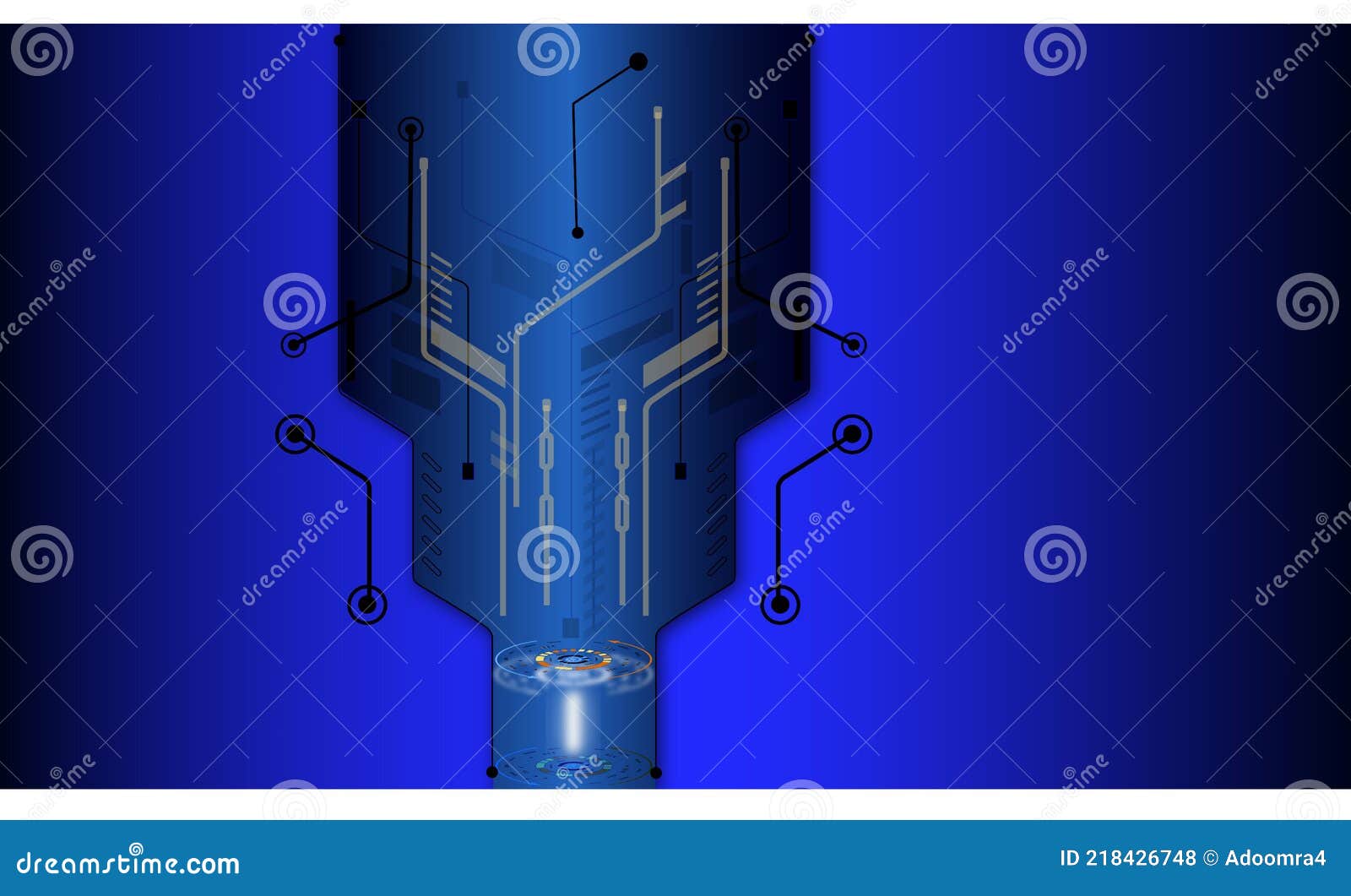 Digital Tech Background with Hologram Shape Vector Stock Vector ...