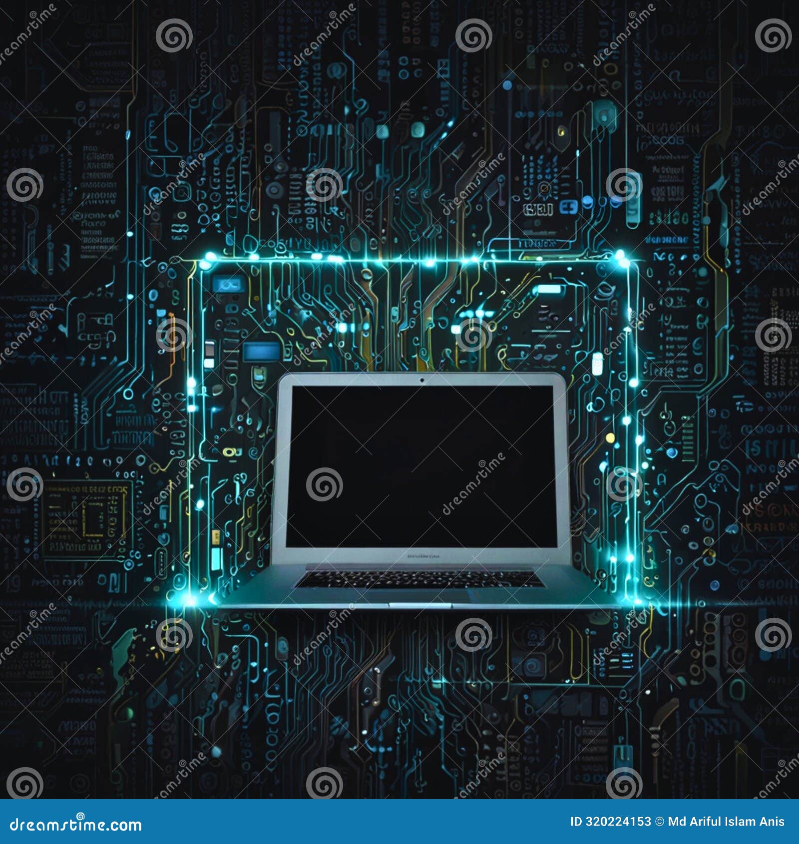 Digital Tech Background stock illustration. Illustration of computer ...