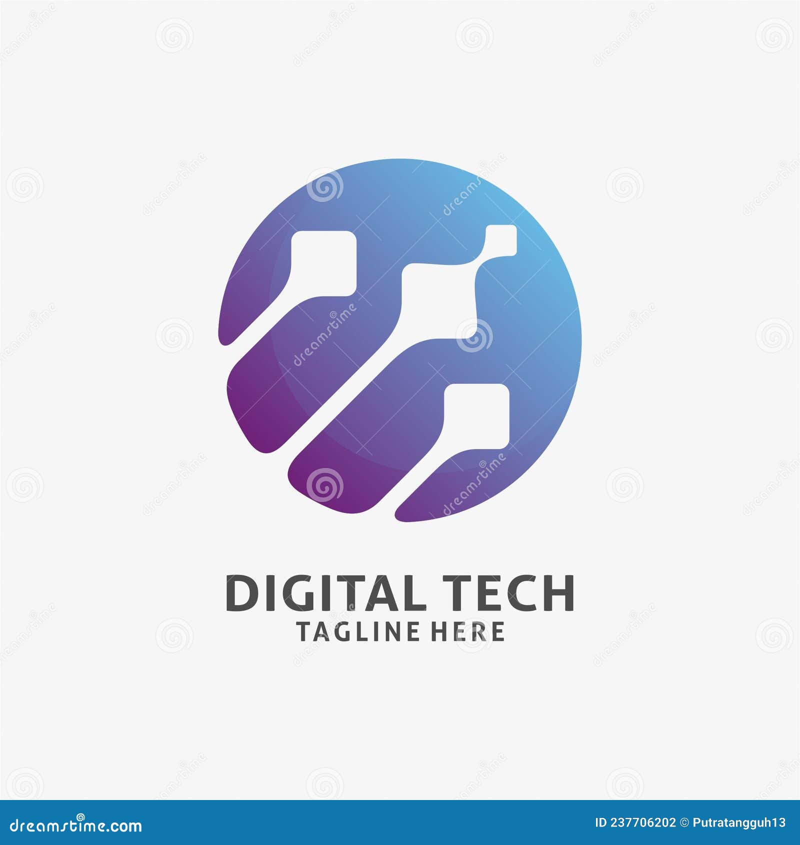 Digital tech logo design stock vector. Illustration of connectivity ...