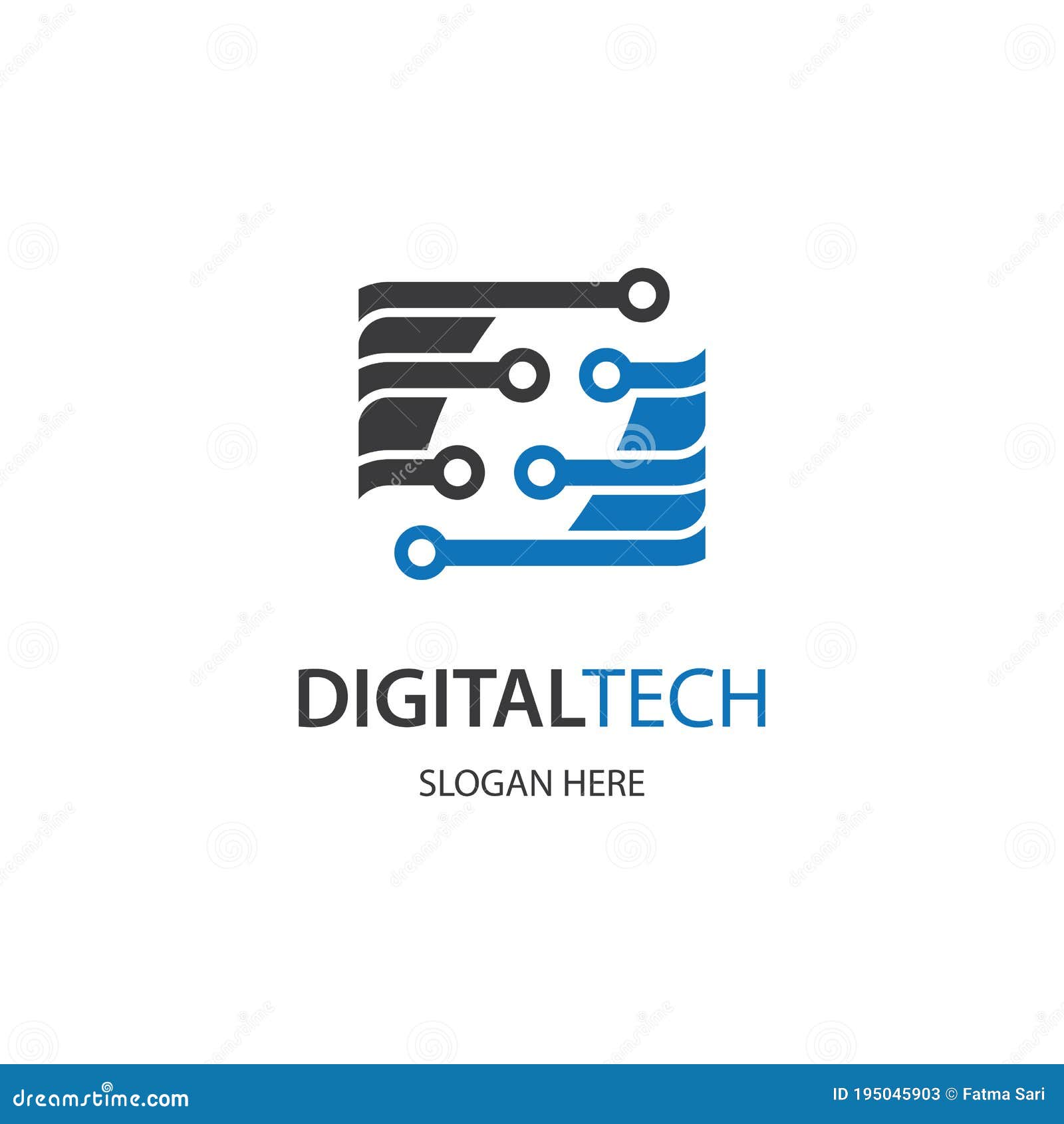 Digital tech logo template stock vector. Illustration of media - 195045903