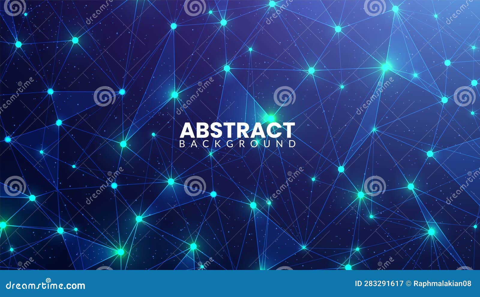 Digital Tech Network Connection with Abstract Mesh and Particles on a Dark Background. Plexus ...