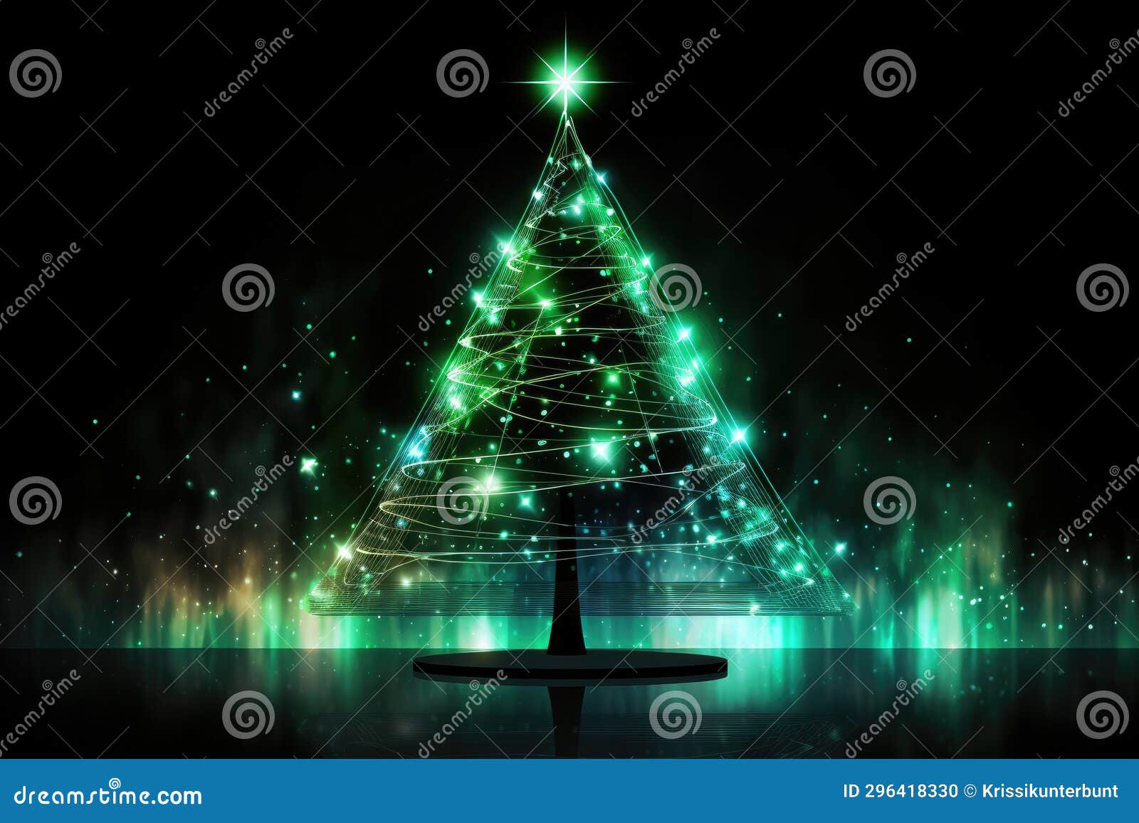 Digital Technical Christmas Tree Glowing AI Generated Stock ...
