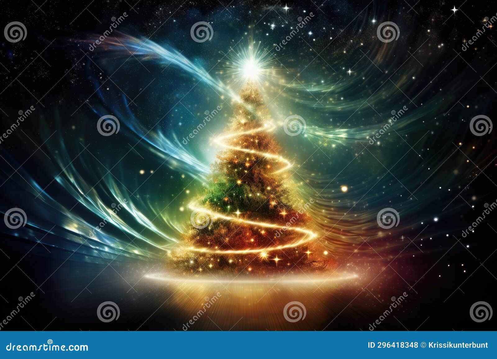 Digital Technical Christmas Tree Glowing AI Generated Stock Photo ...