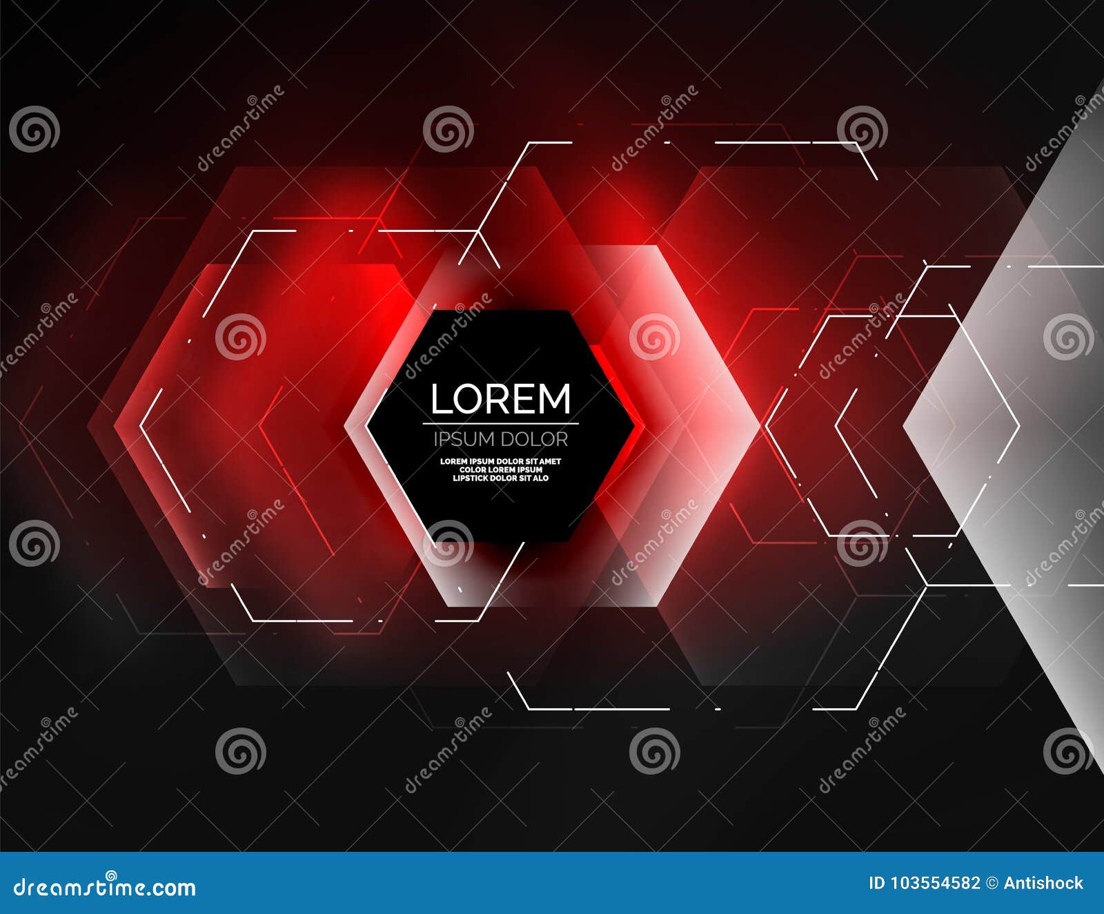 Digital Techno Abstract Background, Glowing Hexagons Stock Vector ...