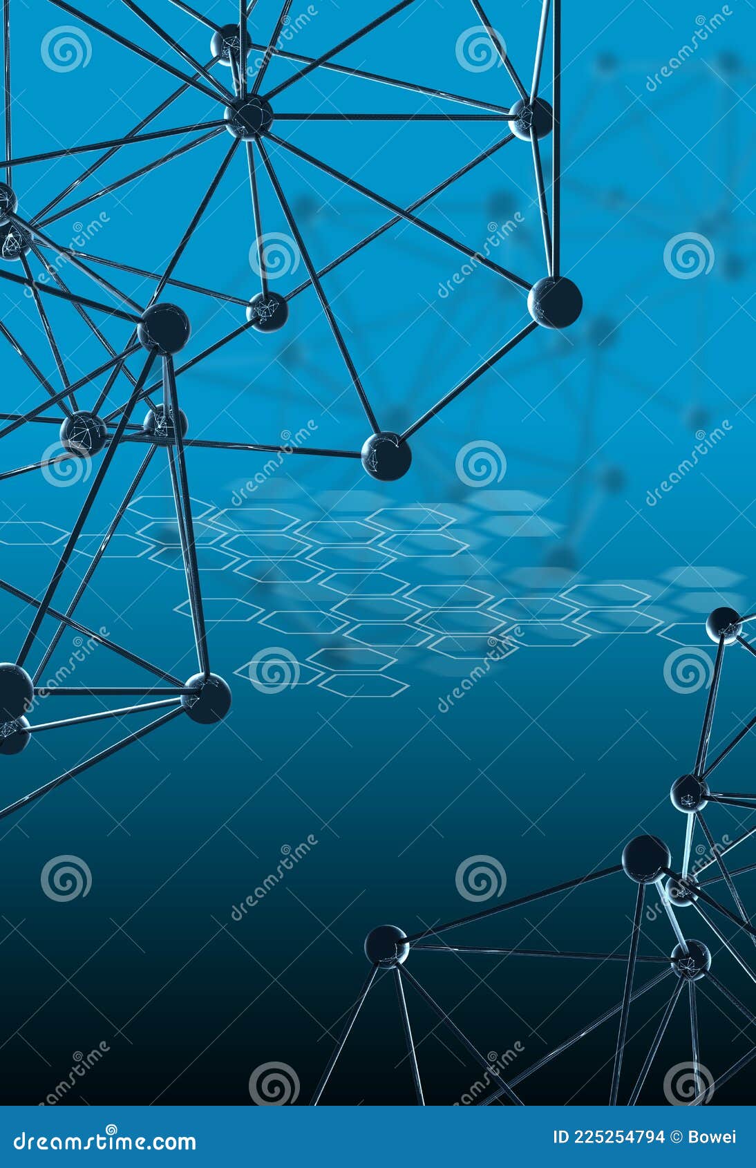 Digital Techno Biology Molecule Structure 3D Rendering Stock ...