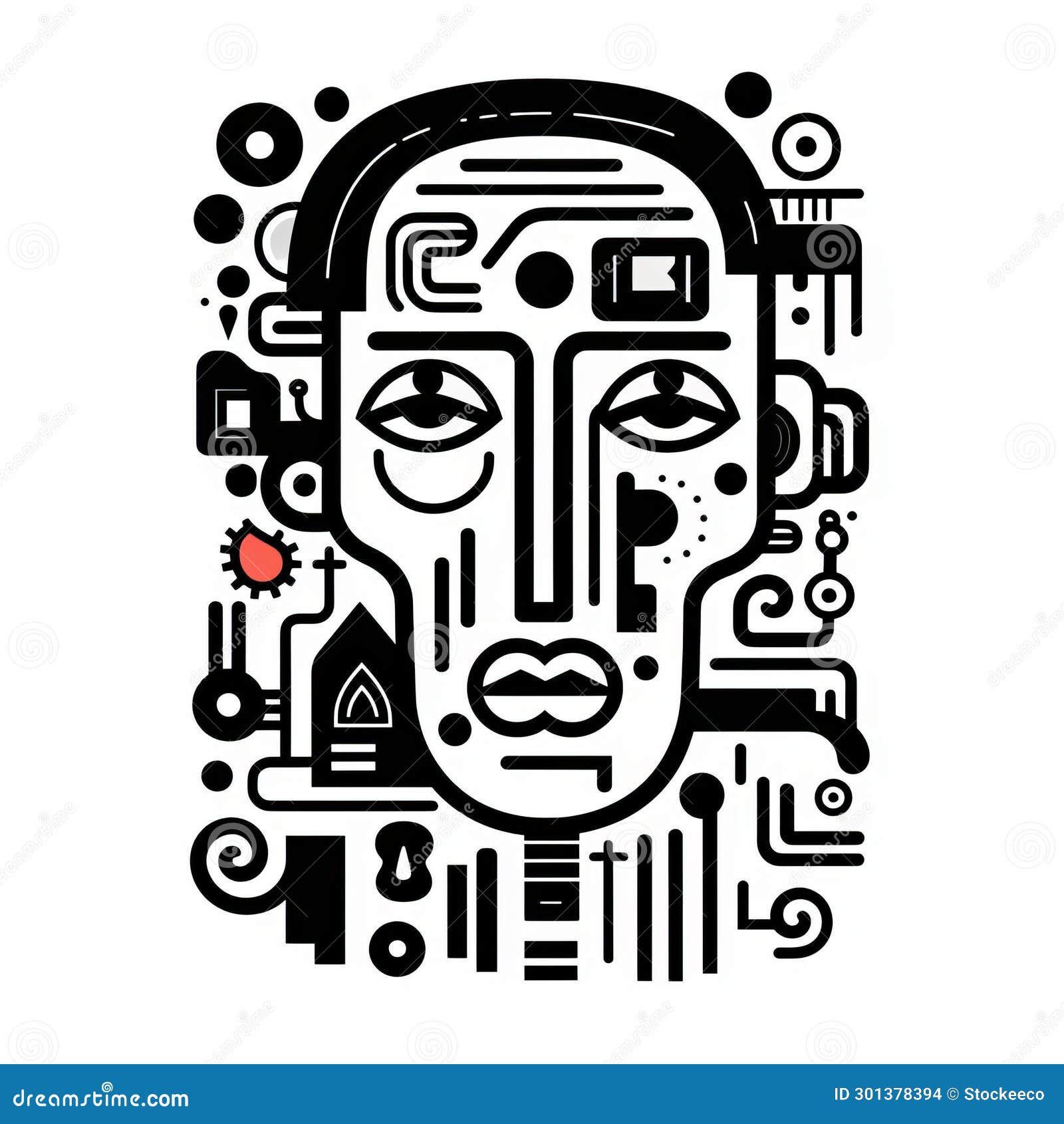 Modern Abstract Human Face Graphic Design Vector Stock Illustration ...