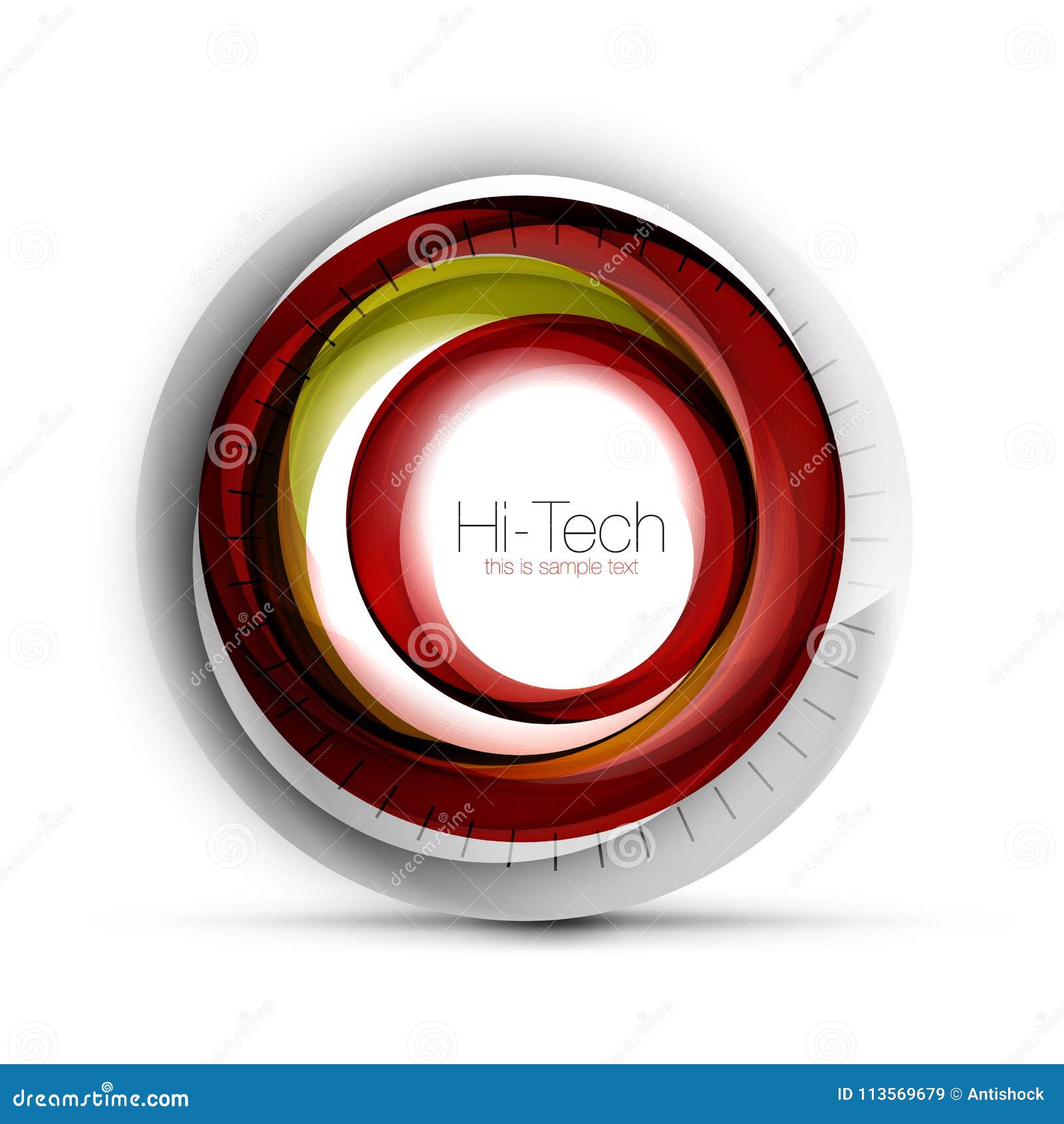 Digital Techno Sphere Web Banner, Button or Icon with Text. Glossy ...