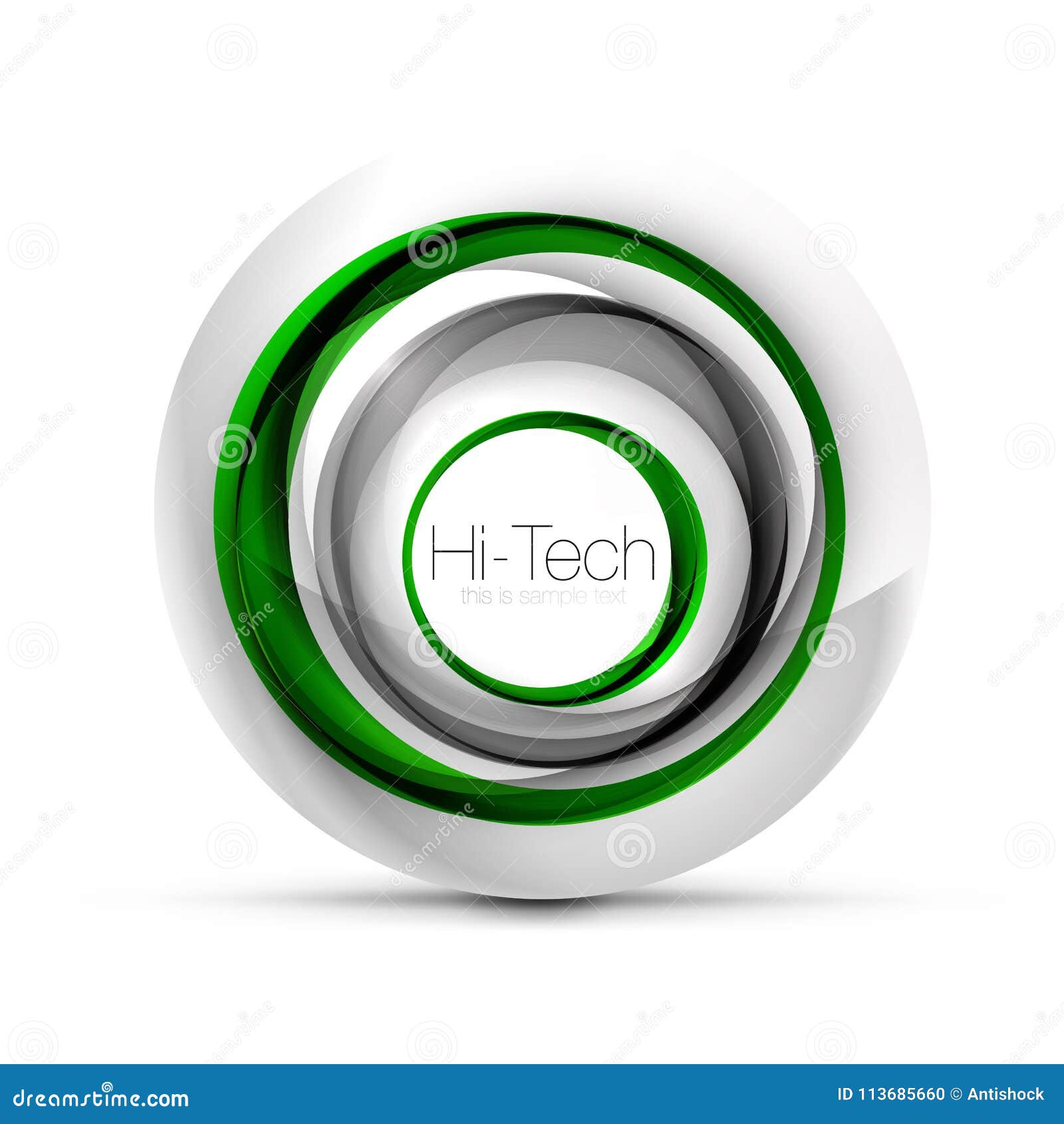Digital Techno Sphere Web Banner, Button or Icon with Text. Glossy ...