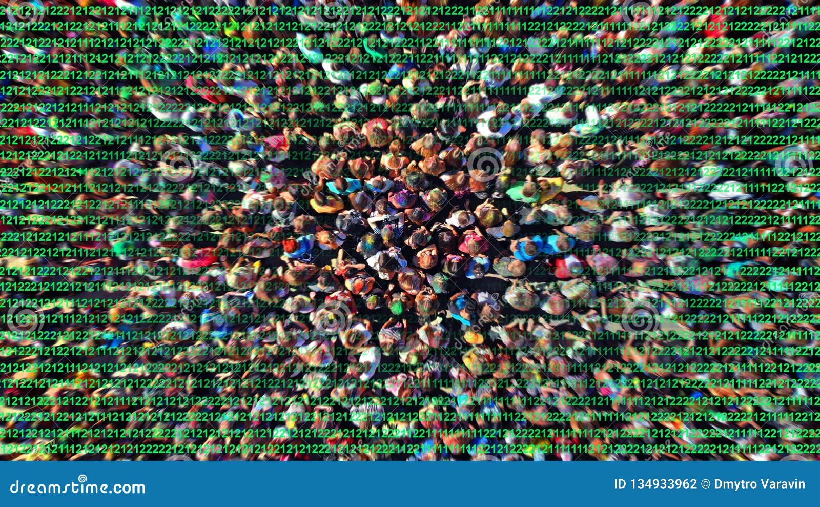 Digital Technologies and People Crowd Control Background. Deep Learning ...