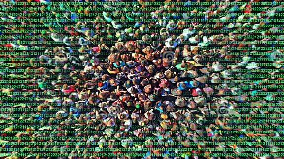 Digital Technologies and People Crowd Control Background. Deep Learning ...