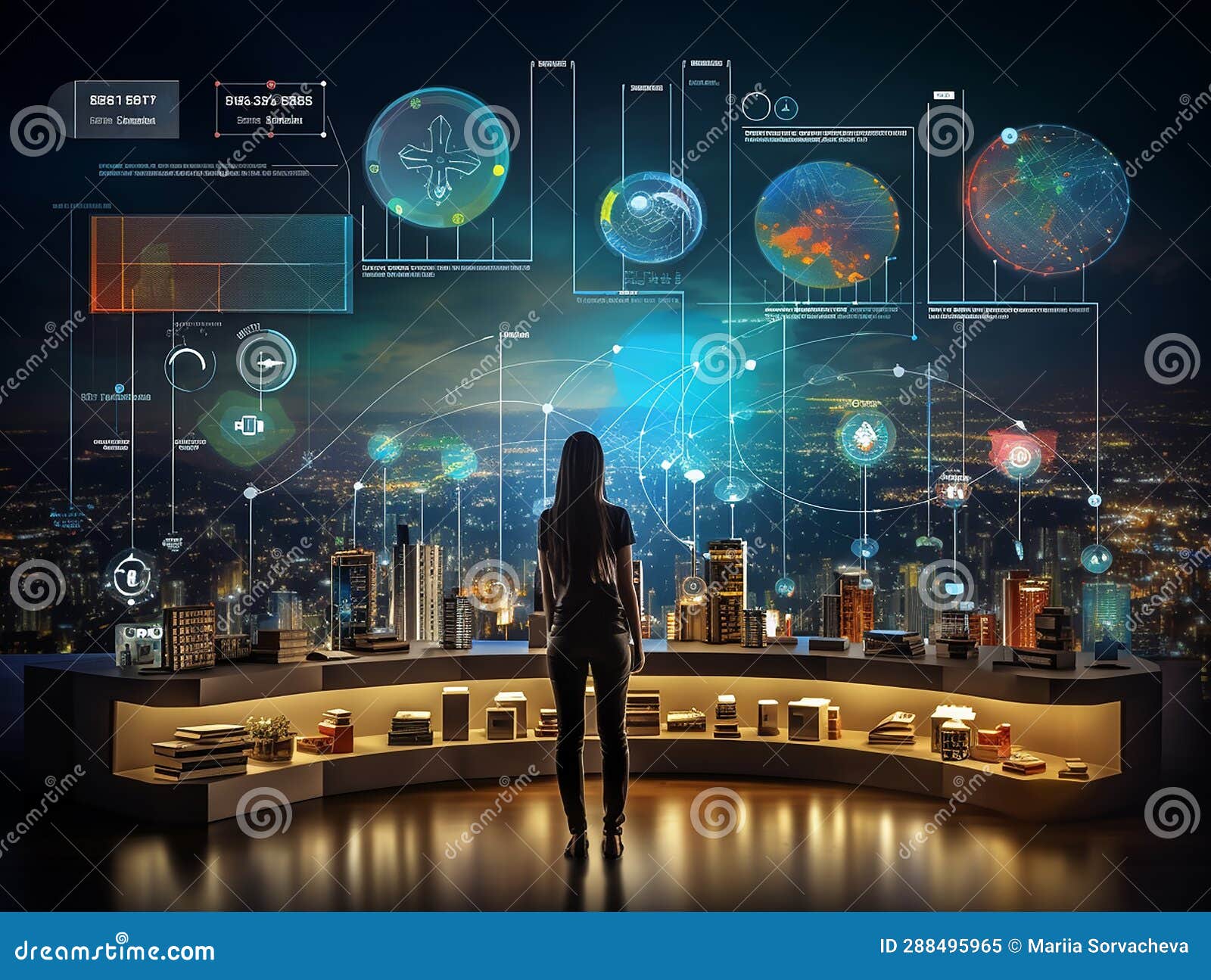 Digital Technologies, Security Sms System, Databases on Laptop Monitor ...