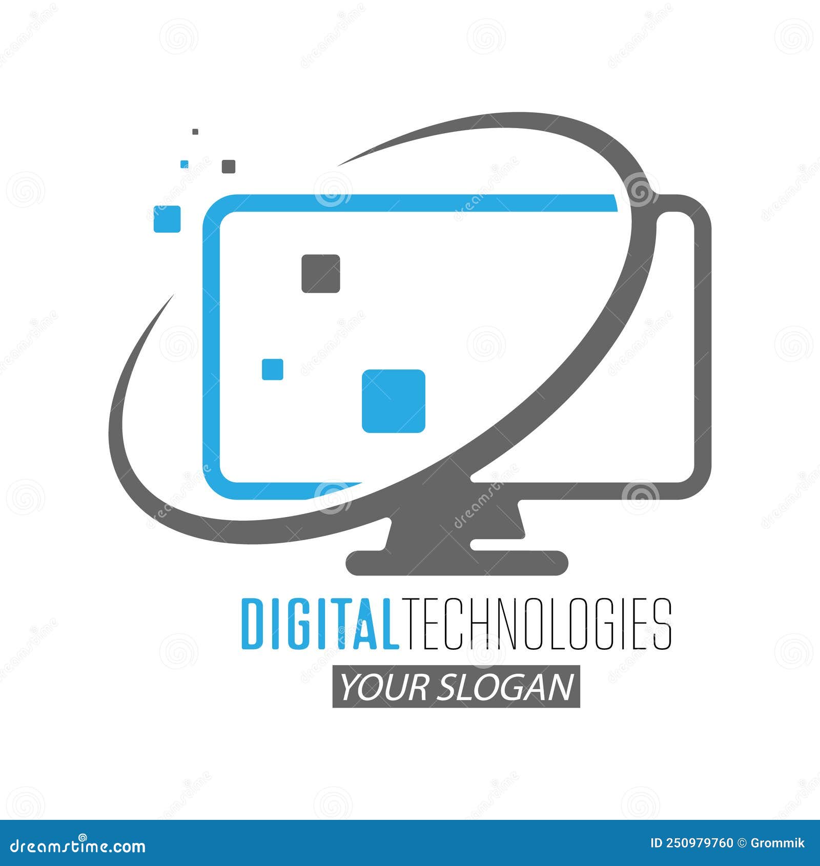 Digital Technologies. Vector Template of an Icon, Logo, Sticker or ...