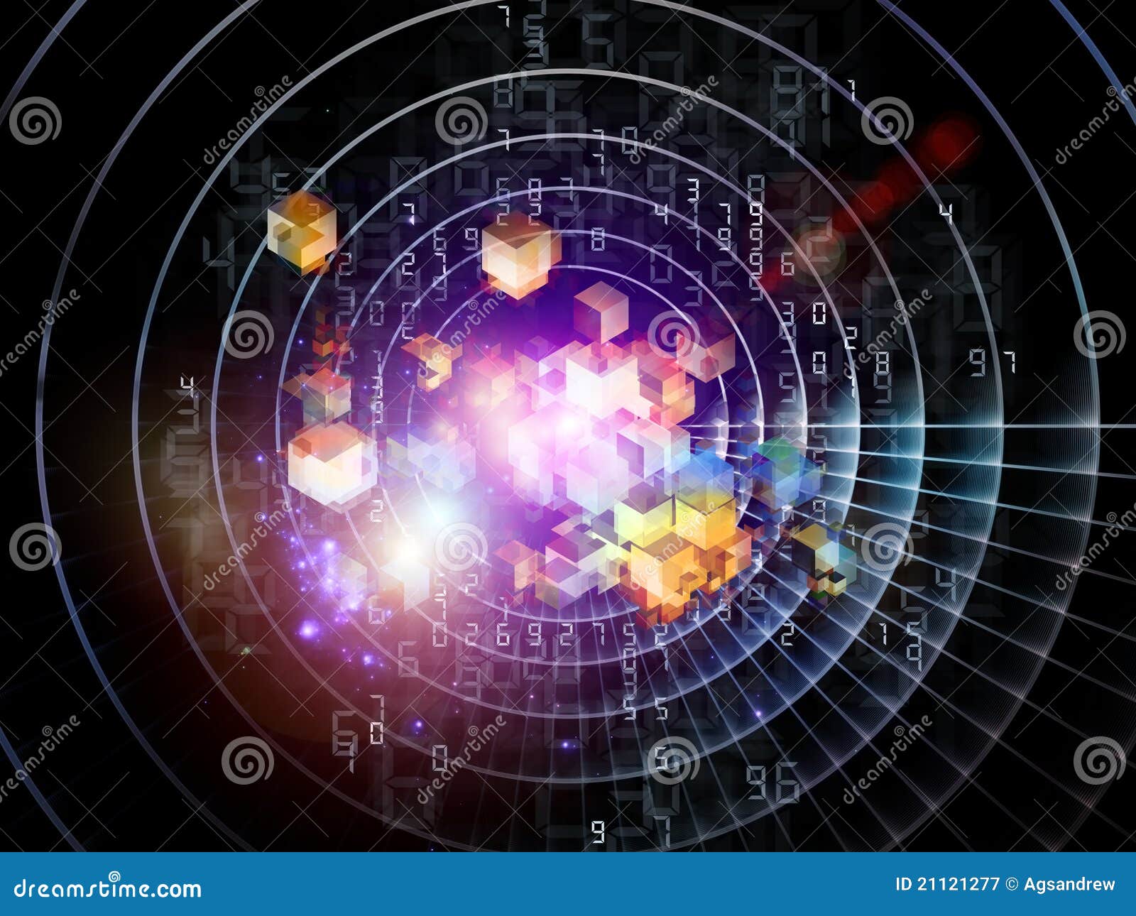 Digital Technology Abstract Stock Illustration - Illustration of vivid ...