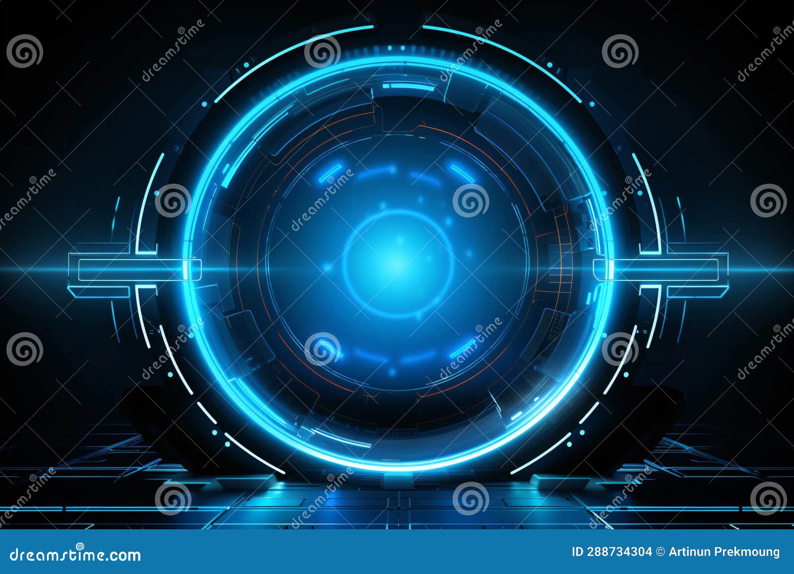 Digital Technology Abstract Background. Blue Futuristic Background for ...