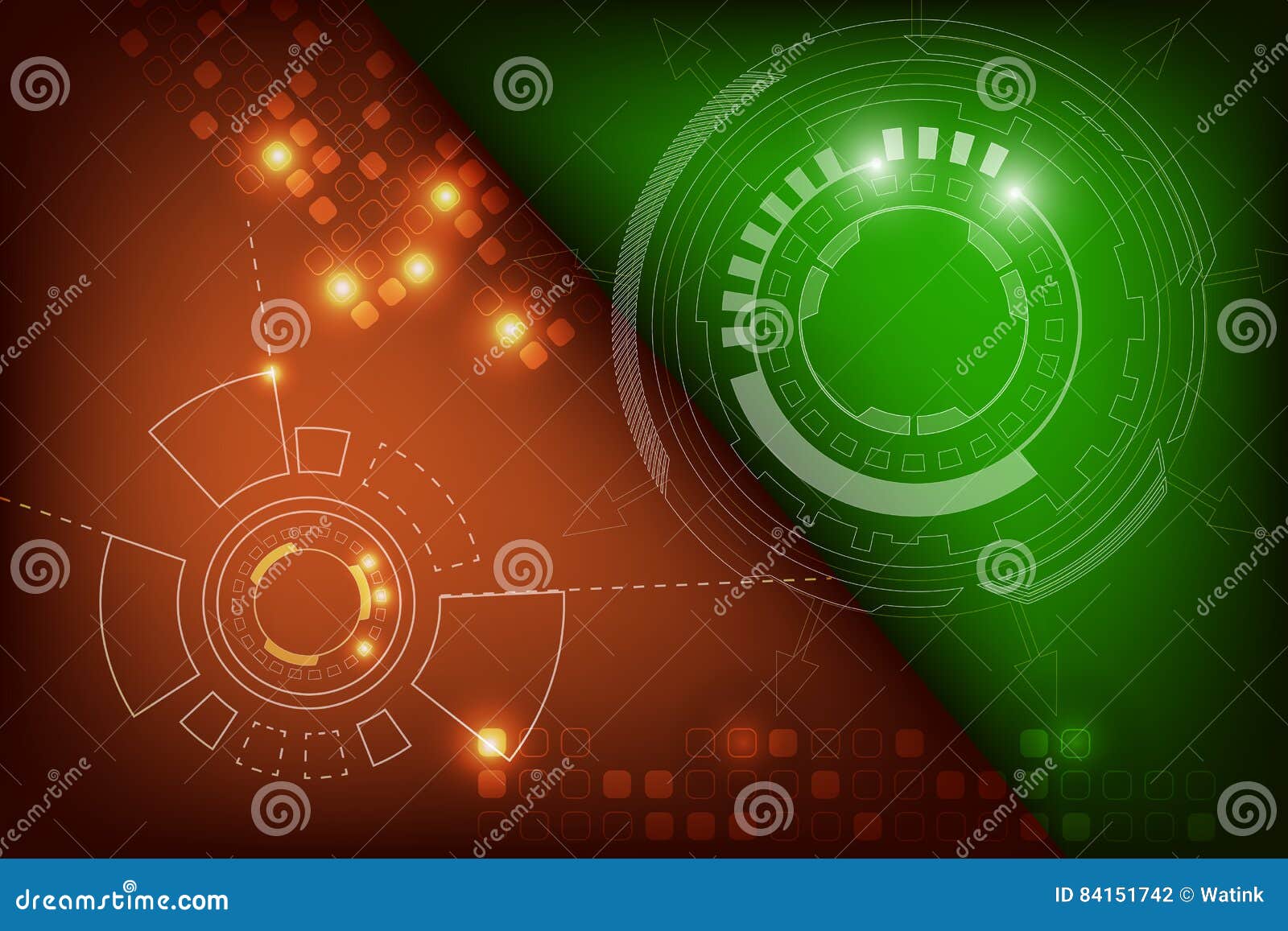 Digital Technology Abstract Background Green Stock Illustration ...