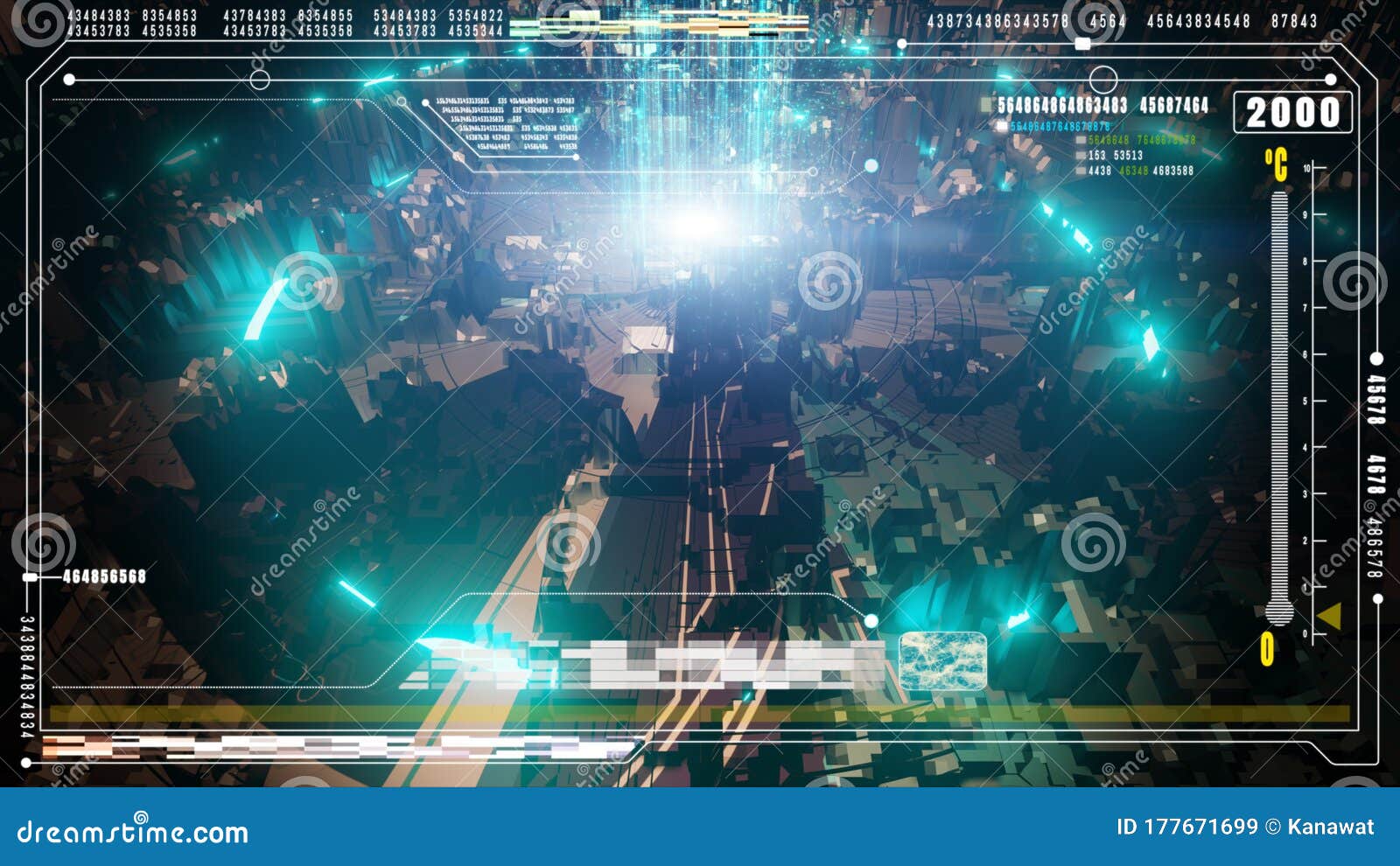 Digital Technology Abstract Background, Hi-Tech Futuristic User Interface Head Up Display Screen ...