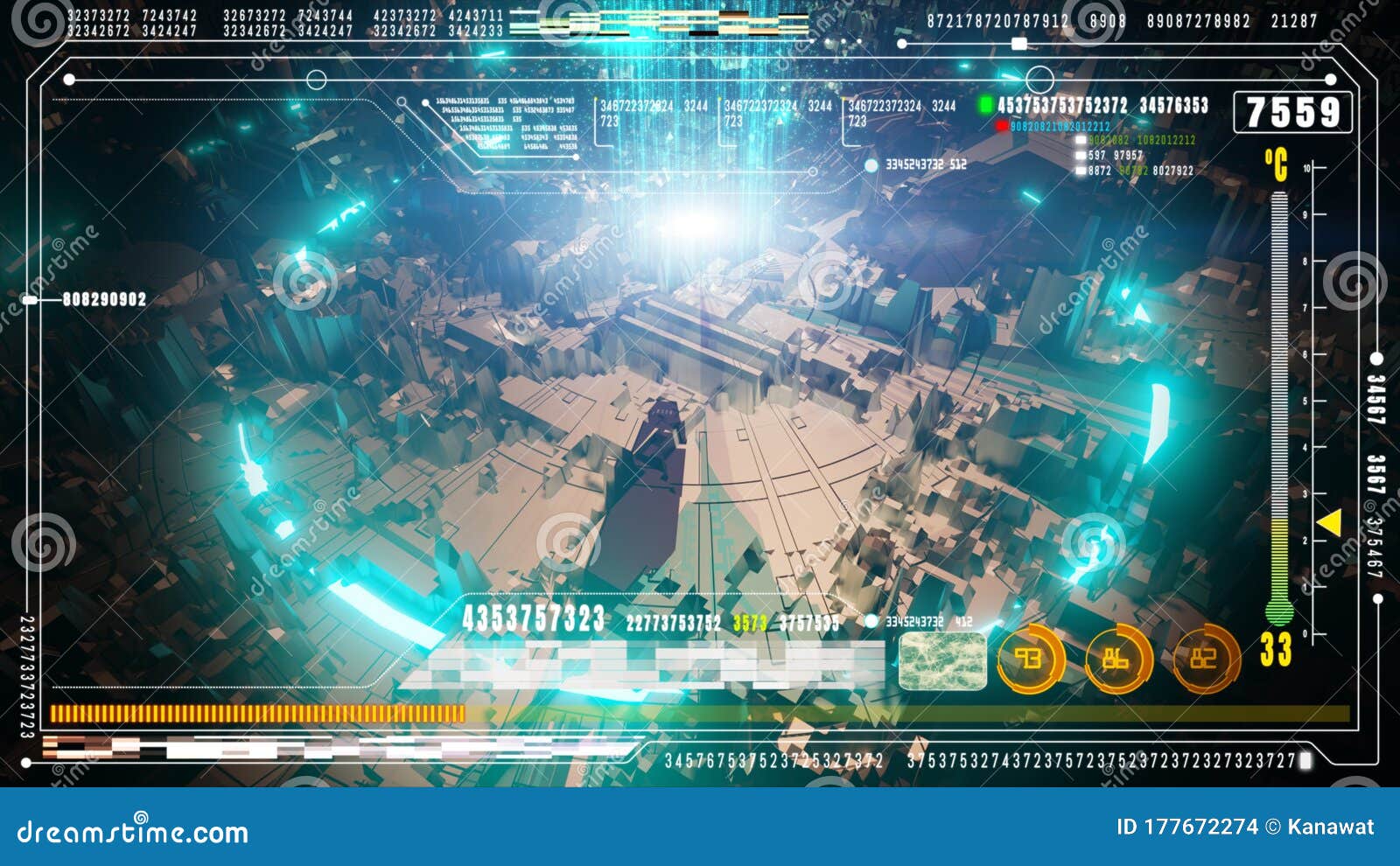 Digital Technology Abstract Background, Hi-Tech Futuristic User Interface Head Up Display Screen ...