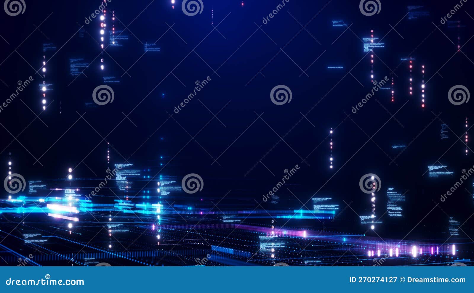 Digital Technology Abstract Concept Small Particles Connected in ...