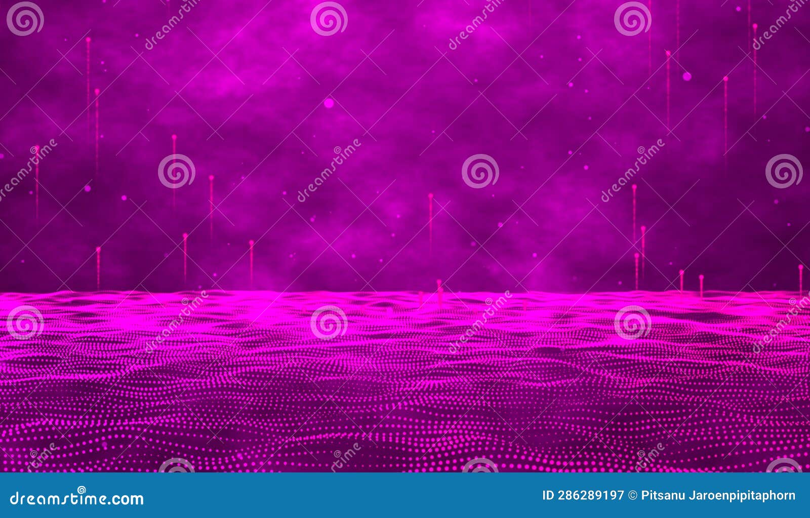 Digital Technology Abstract 3d Pink Light Particles Water Waves on Pink ...