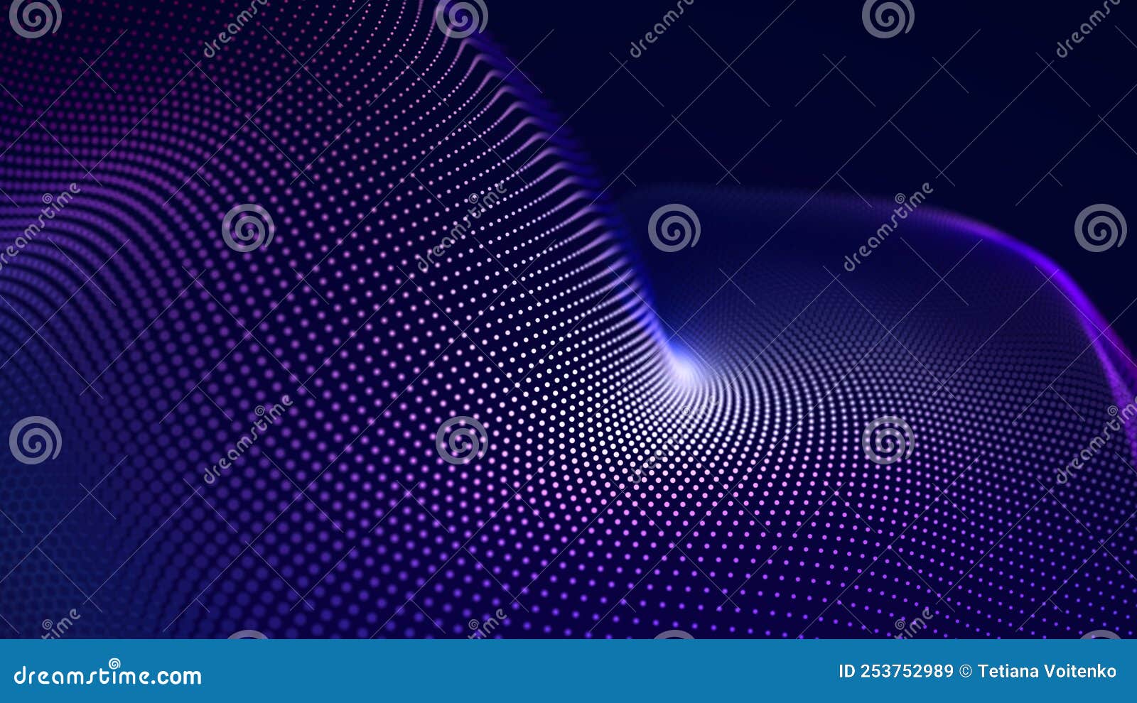 Digital Technology Background. Abstract Structure with Glowing Dots ...