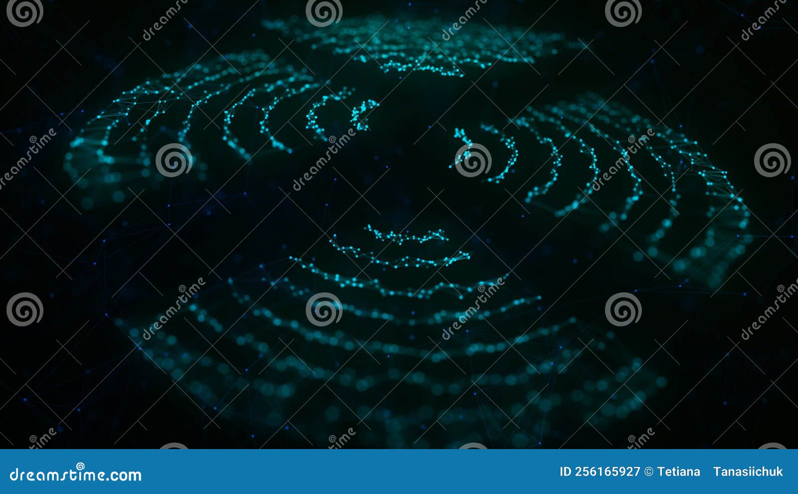 Digital Technology Background. Big Data Visualization. Dynamic Wave of ...
