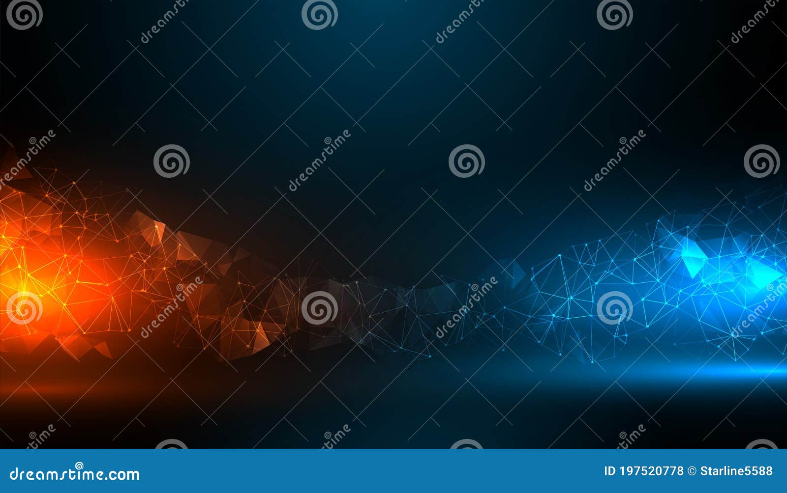 Digital Technology Background with Blue and Orange Light Effect Stock ...