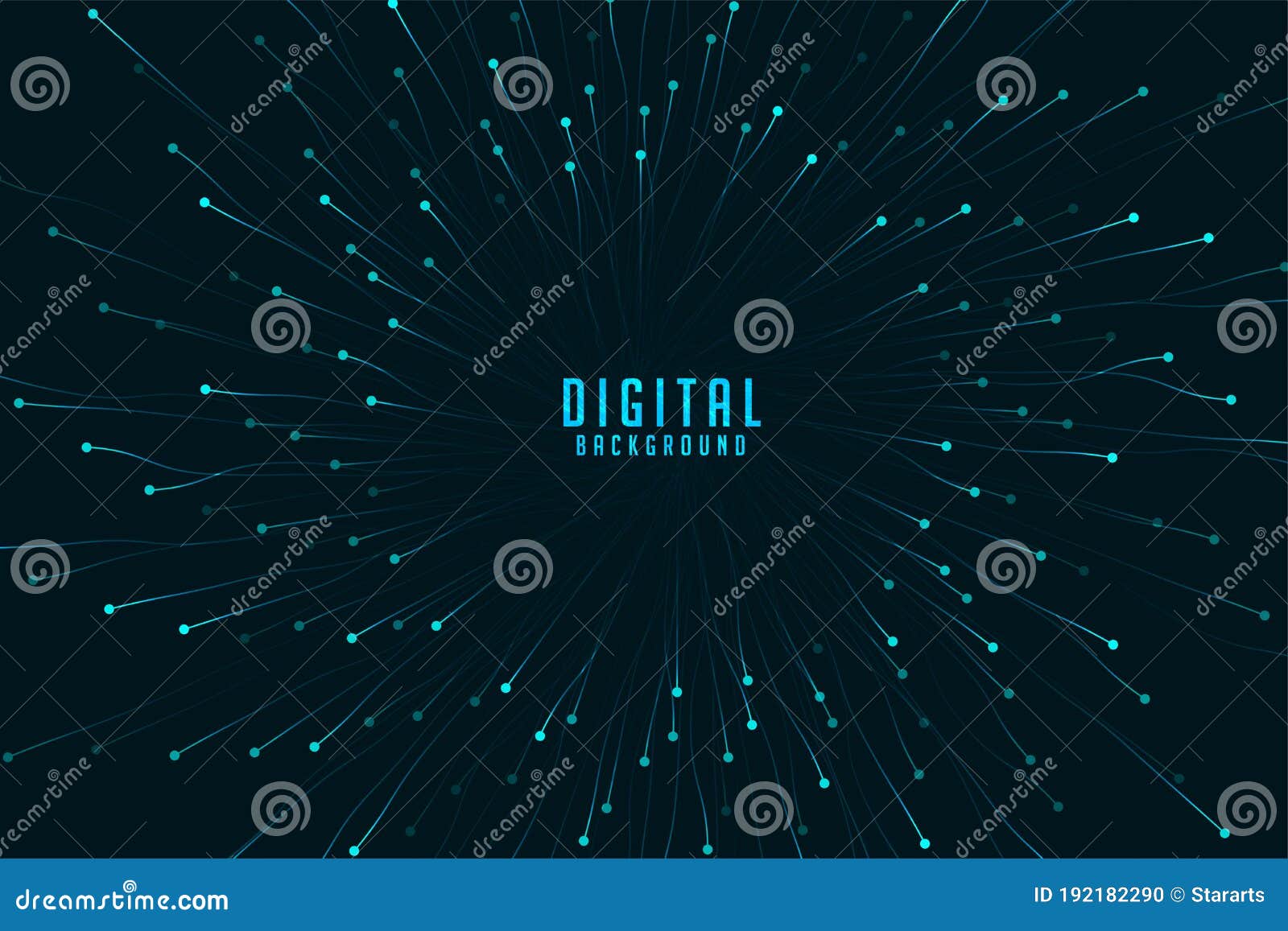 Digital Technology Background with Bursting Zoom Particles Stock Vector ...