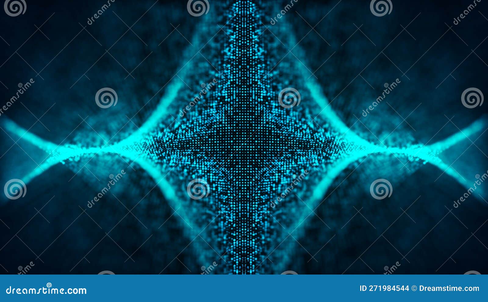 Digital Technology Background. Wave of Glowing Points. Futuristic ...