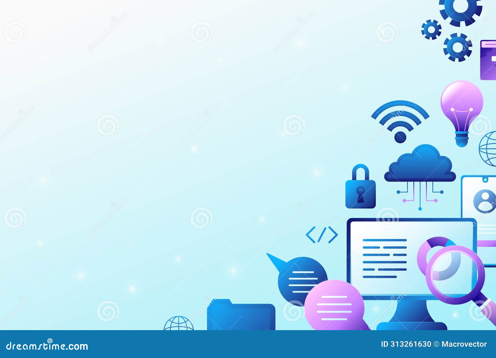 Digital Technology Background in Gradient Style Stock Illustration ...