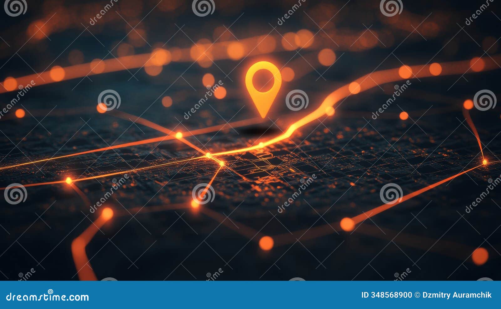 A Digital Technology Background Showcasing an Abstract Location Map ...
