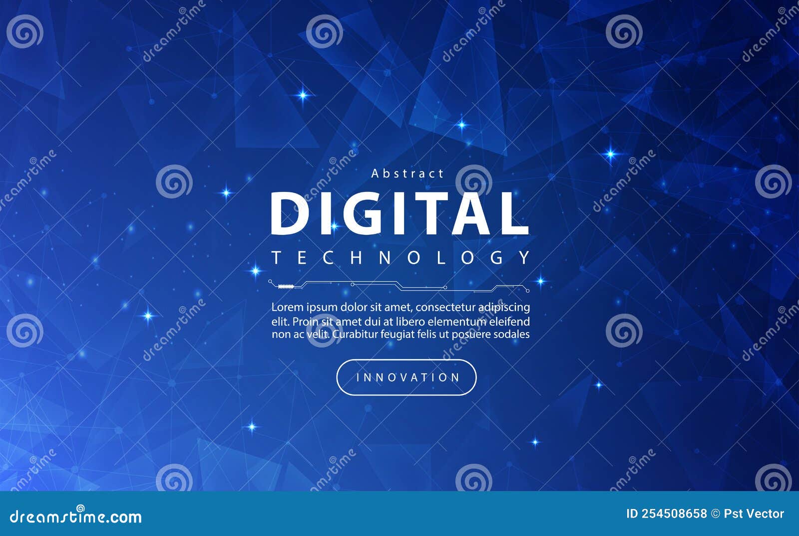 Digital Technology Banner Blue Background Concept, Technology Light ...