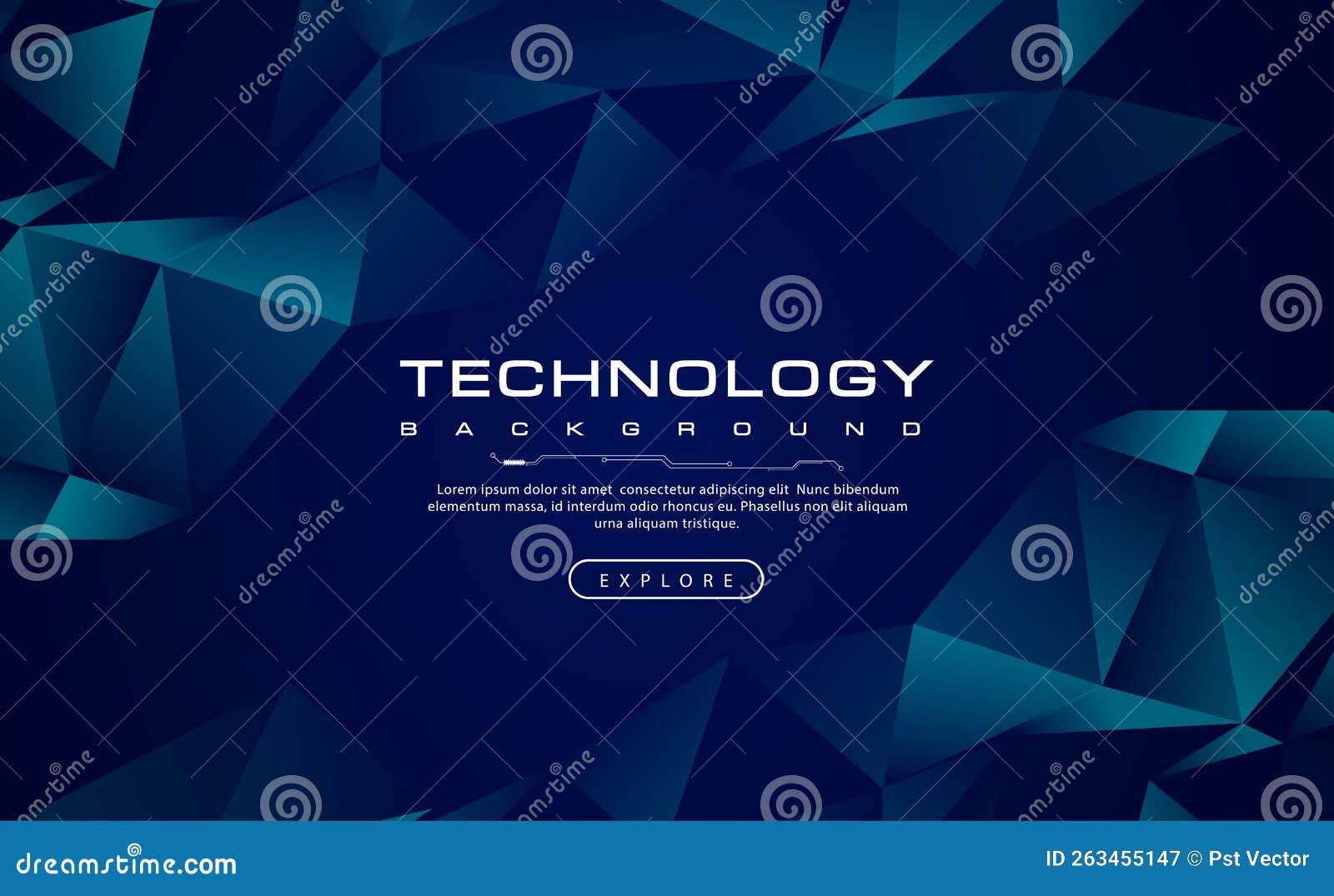 Digital Technology Banner Blue Green Background Concept Cyber ...