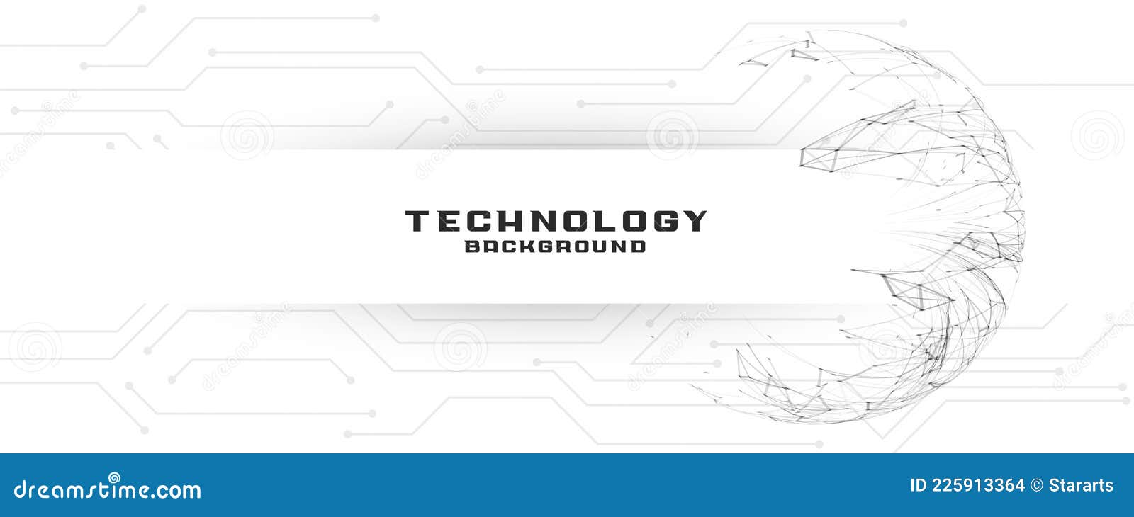 Digital Technology Banner with Circuit Lines Stock Vector ...