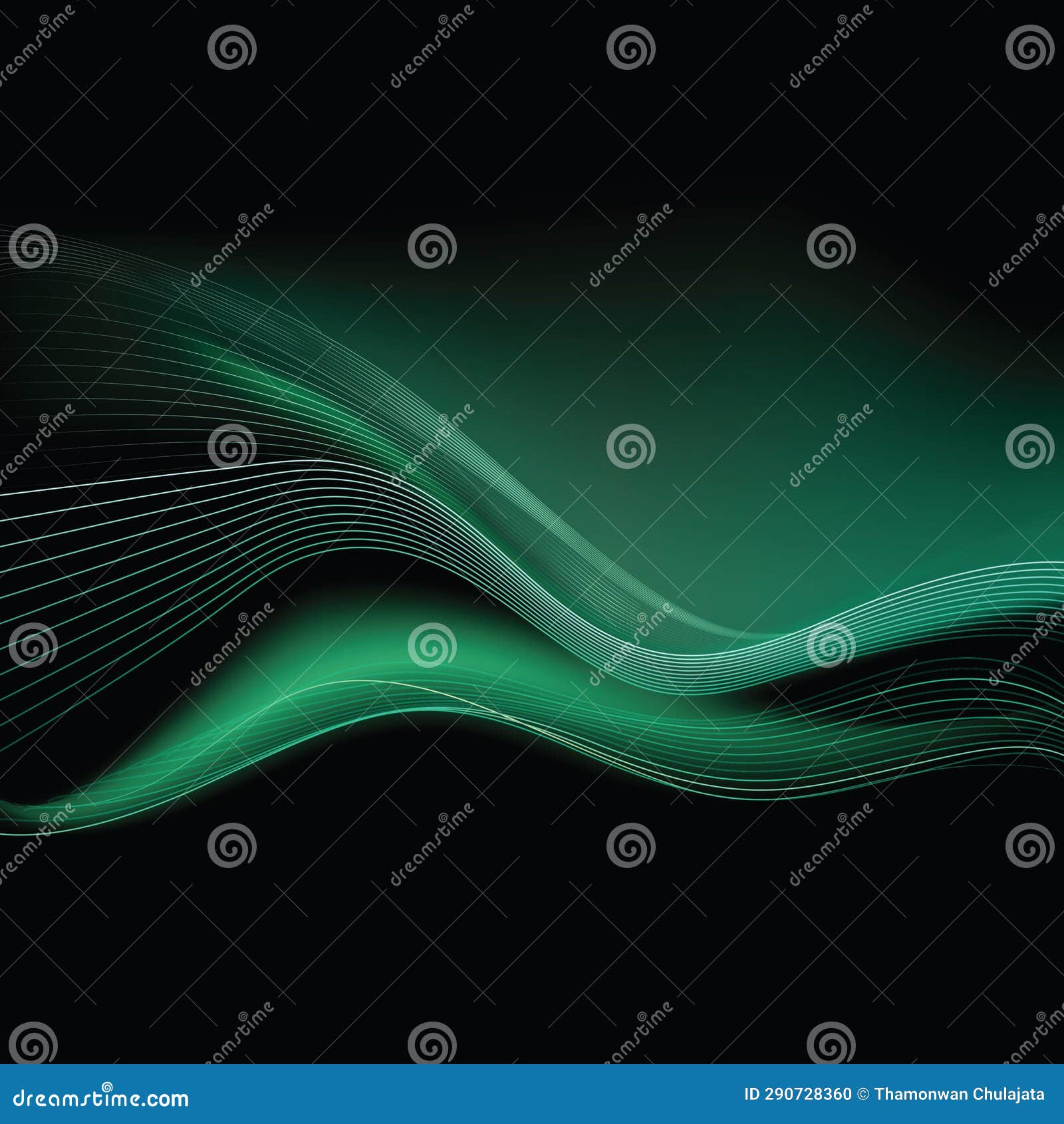 Digital Technology Banner Green Template Background Stock Illustration ...