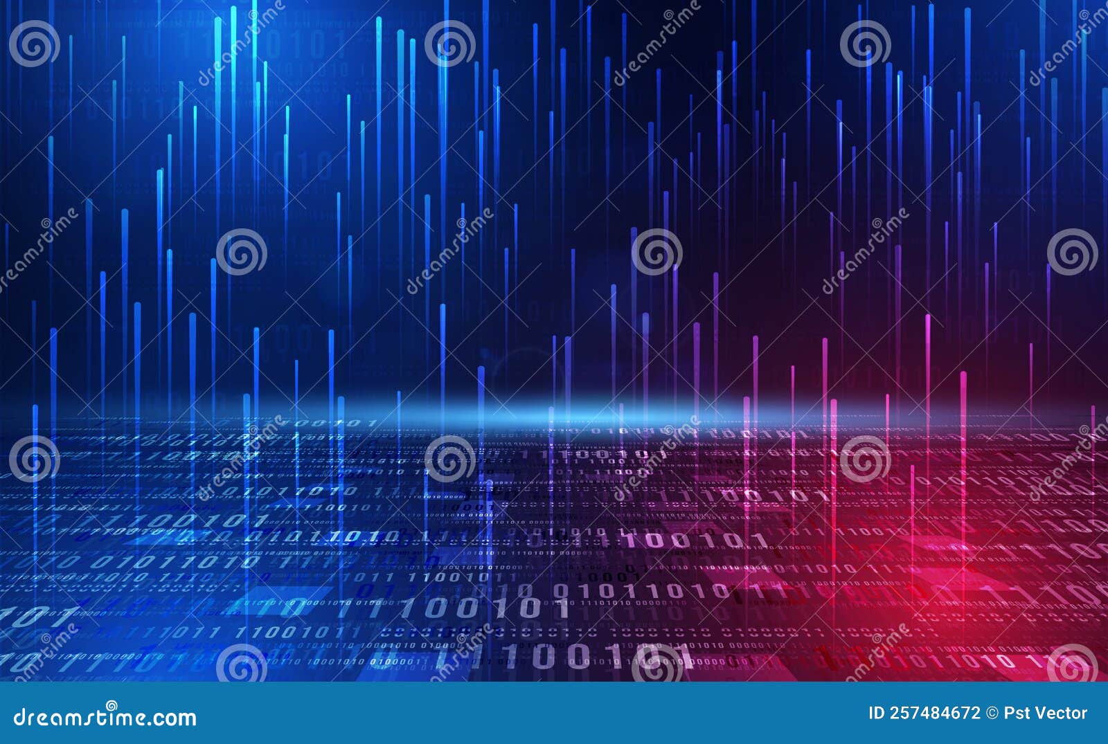 Digital Technology Binary Code Blue Background Matrix Cyber Technology ...