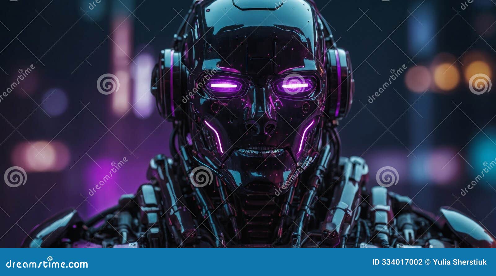 Digital Technology Black And Purple Cyberpunk Robot Poster Background ...