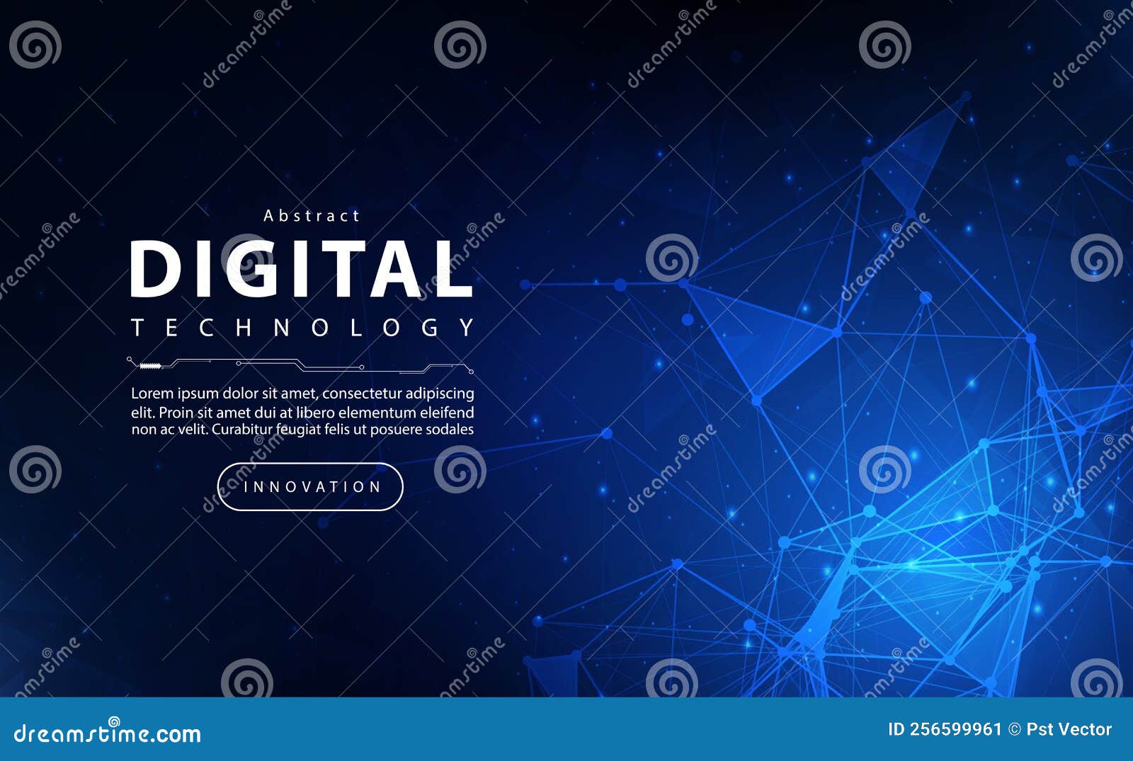 Digital Technology Blue Background Concept, Cyber Data Security ...