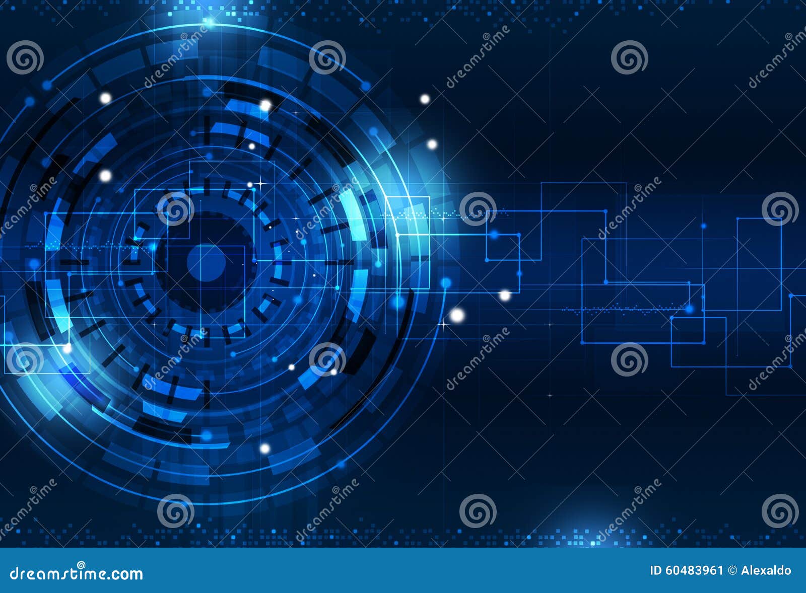 Digital Technology Blue Background Stock Image - Image of square ...