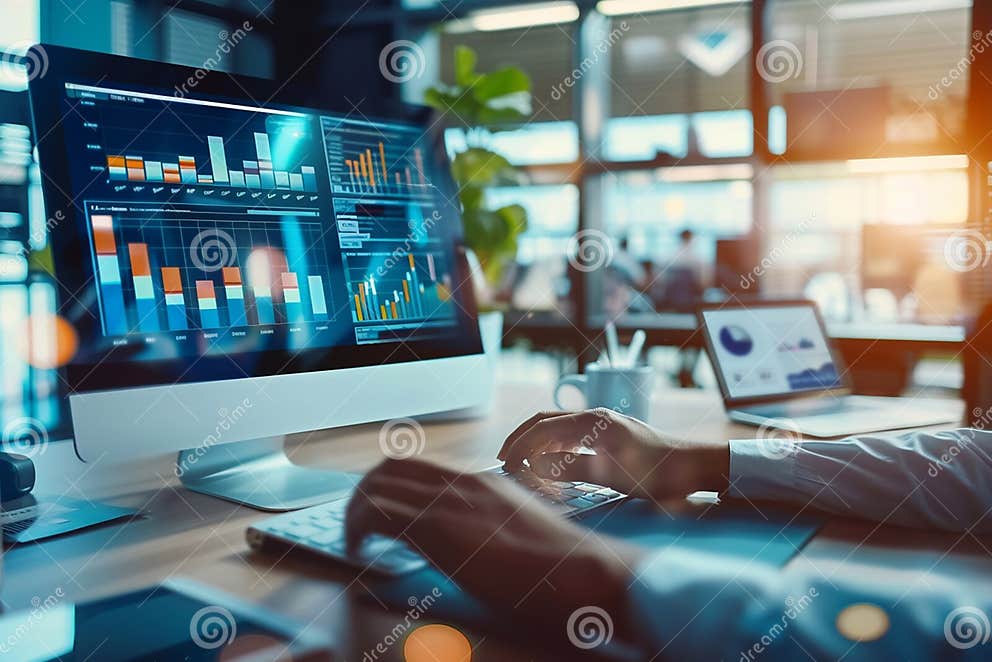 Digital Technology for Business, Creative Visual of Marketing Data ...