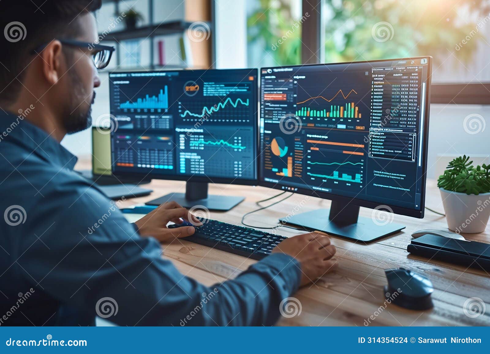 Digital Technology for Business, Creative Visual of Marketing Data ...