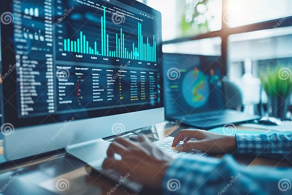 Digital Technology for Business, Creative Visual of Marketing Data ...