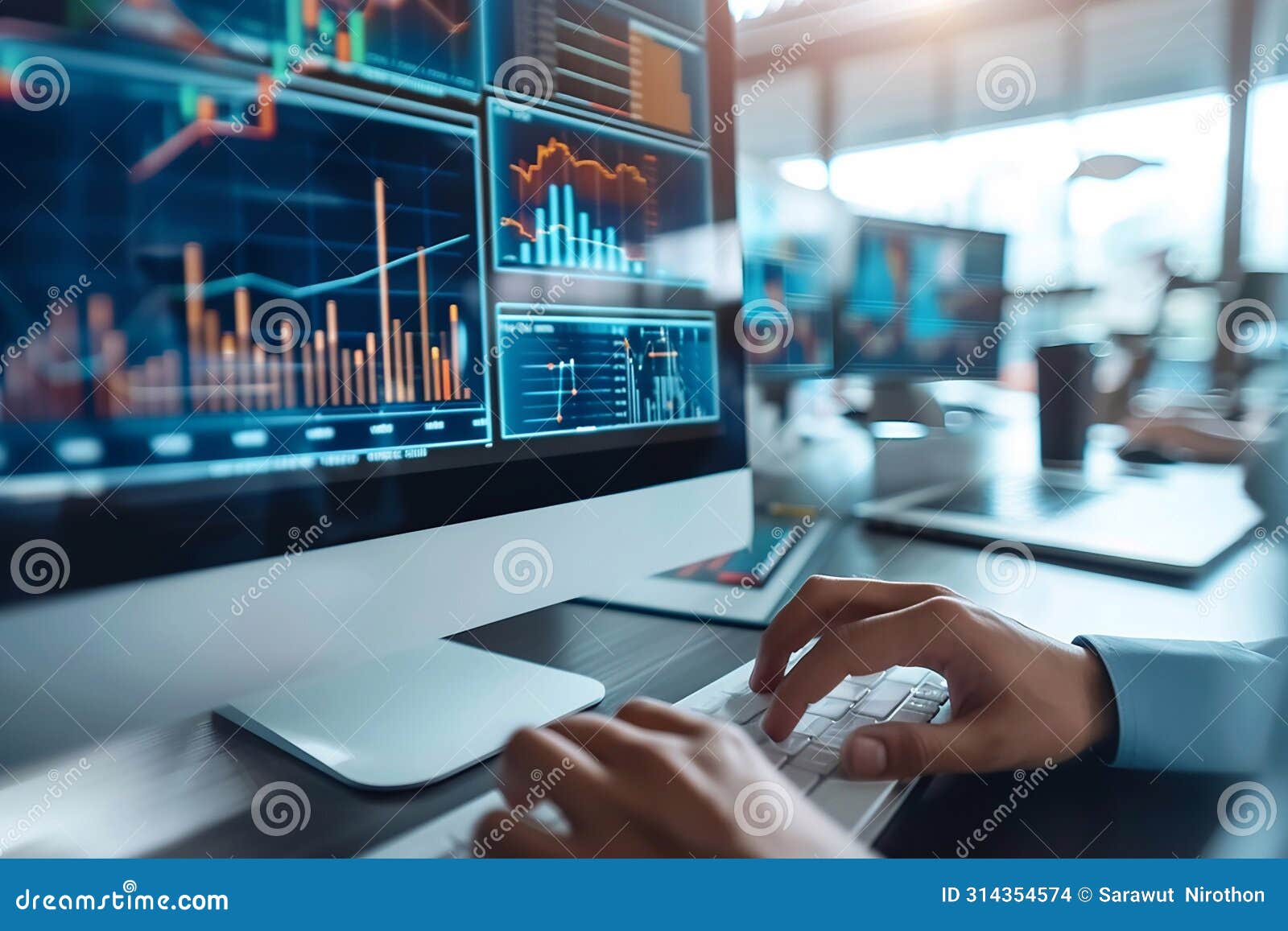 Digital Technology for Business, Creative Visual of Marketing Data ...