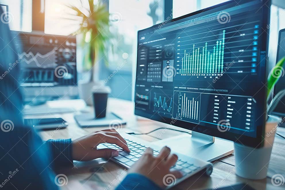 Digital Technology for Business, Creative Visual of Marketing Data ...