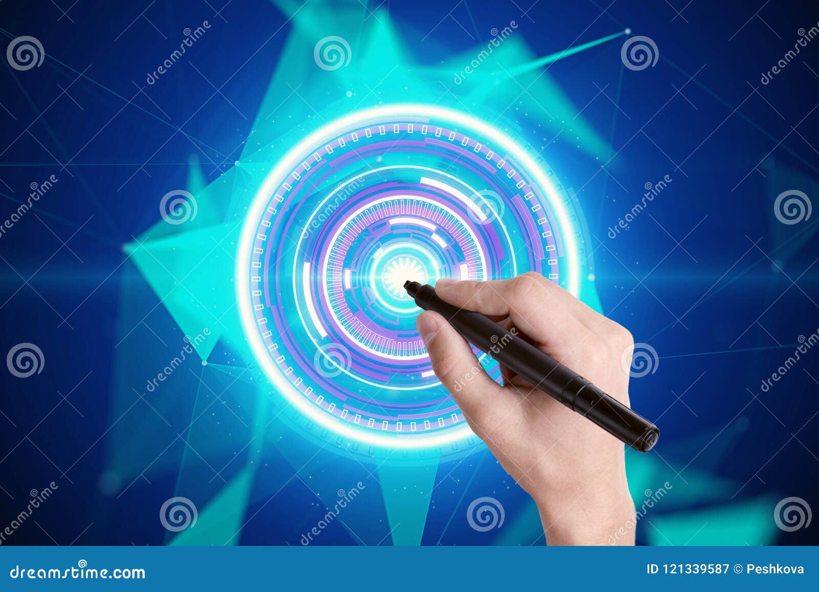 Digital Technology Button Concept Stock Illustration - Illustration of ...