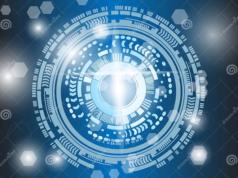 Digital Technology Circle Abstract Stock Illustration - Illustration of ...